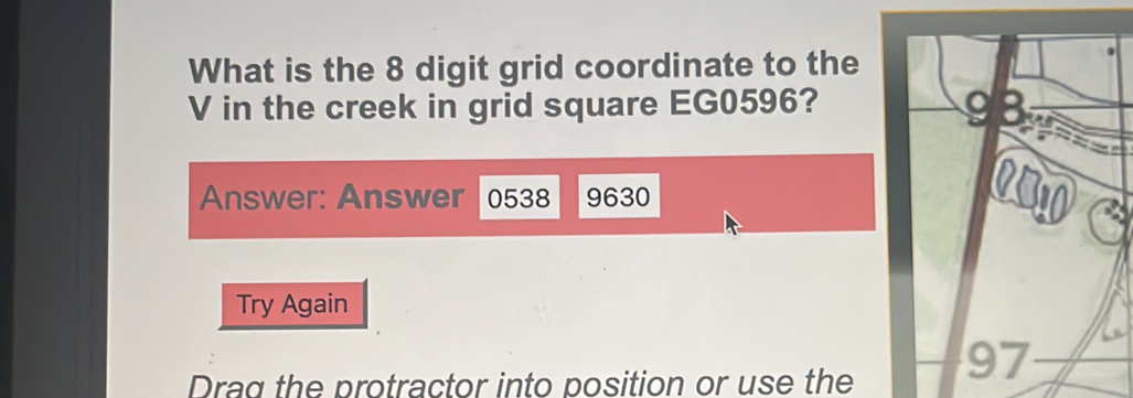Solved: What is the 8 digit grid coordinate to the V in the creek in ...