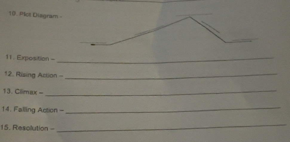 Solved: Plot Diagram - _ 11. Exposition -_ 12. Rising Action -_ 13 ...