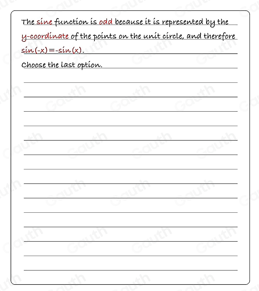 Solved: Which trigonometric function is an odd function and why? The ...