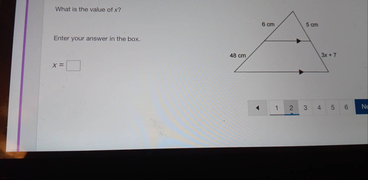Solved: What is the value of x? Enter your answer in the box. x= 1 2 3 ...