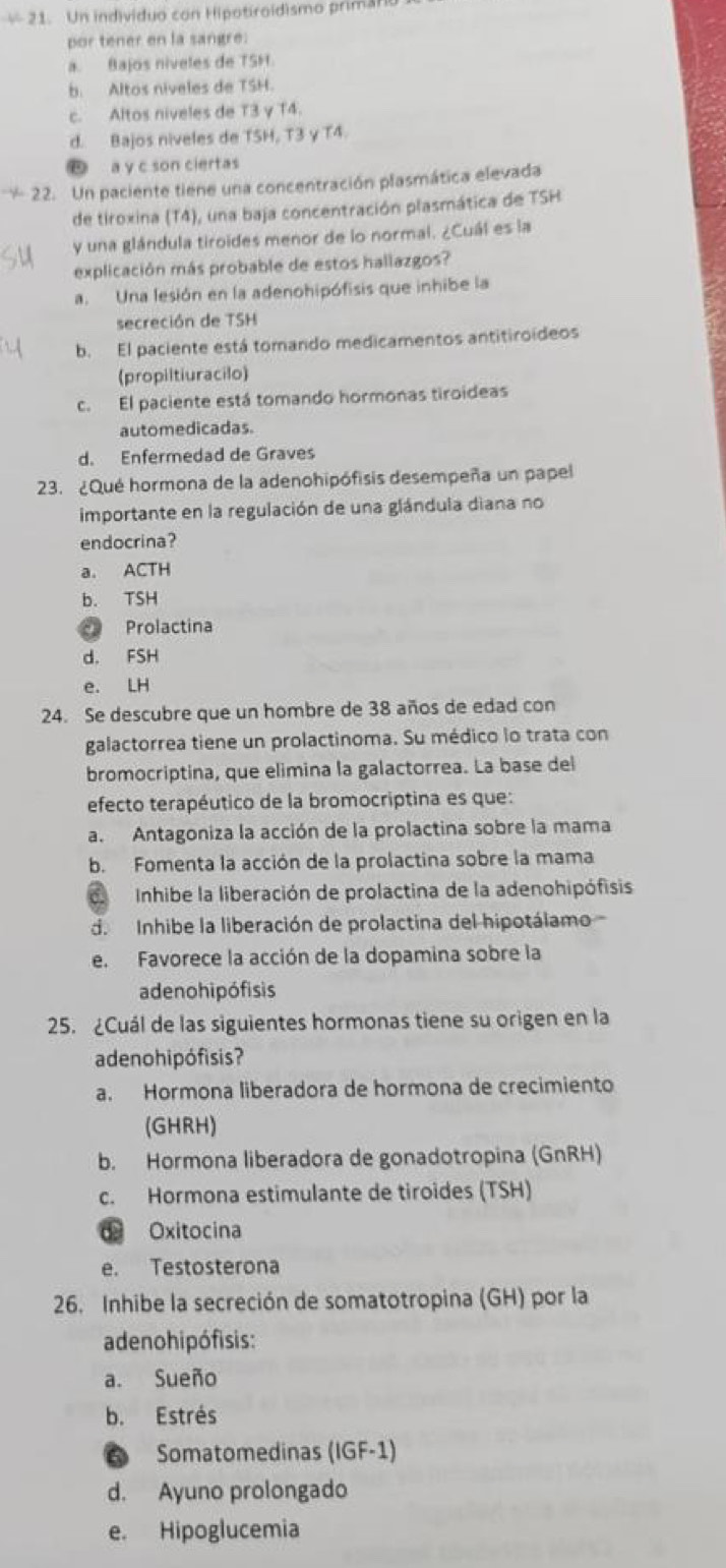 Resuelto:Un individuo con Hipotiroidismo primar por tener en la sangre ...