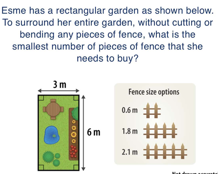 Solved: Esme has a rectangular garden as shown below. To surround her ...