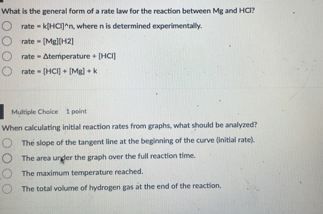 Solved: What is the general form of a rate law for the reaction between ...
