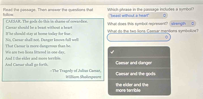 Solved: Read the passage. Then answer the questions that Which phrase ...