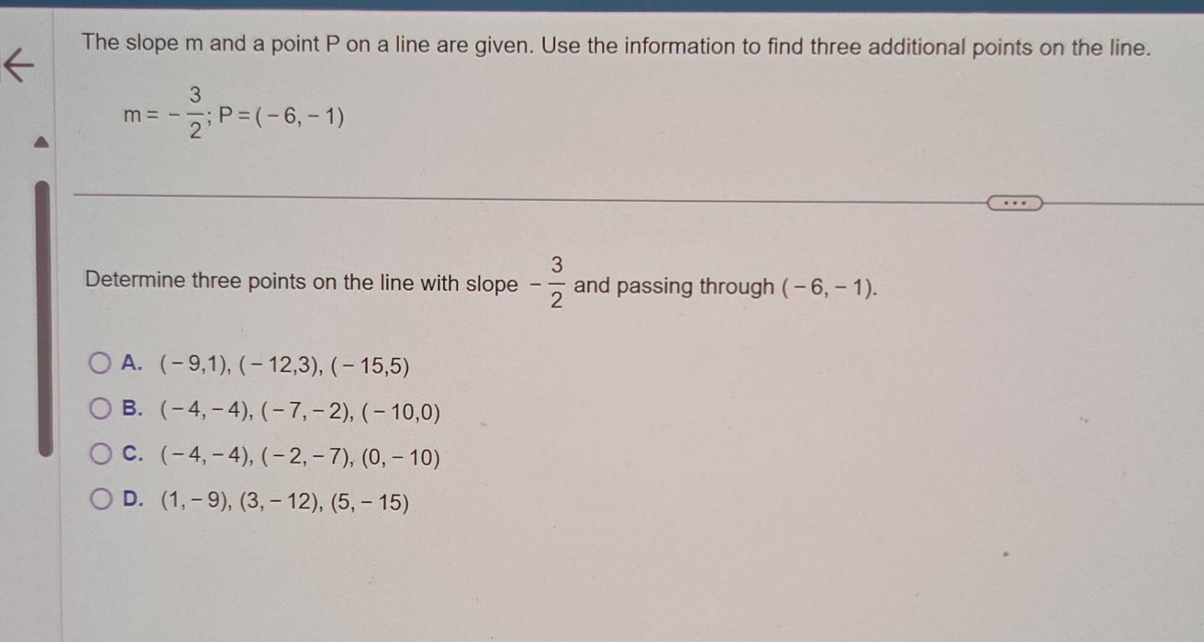 Solved: The slope m and a point P on a line are given. Use the ...
