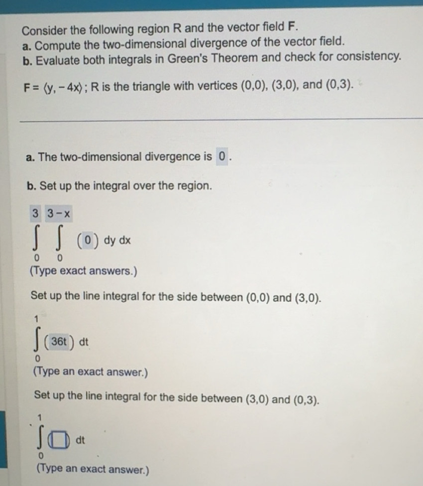 Solved: Consider the following region R and the vector field F. a ...