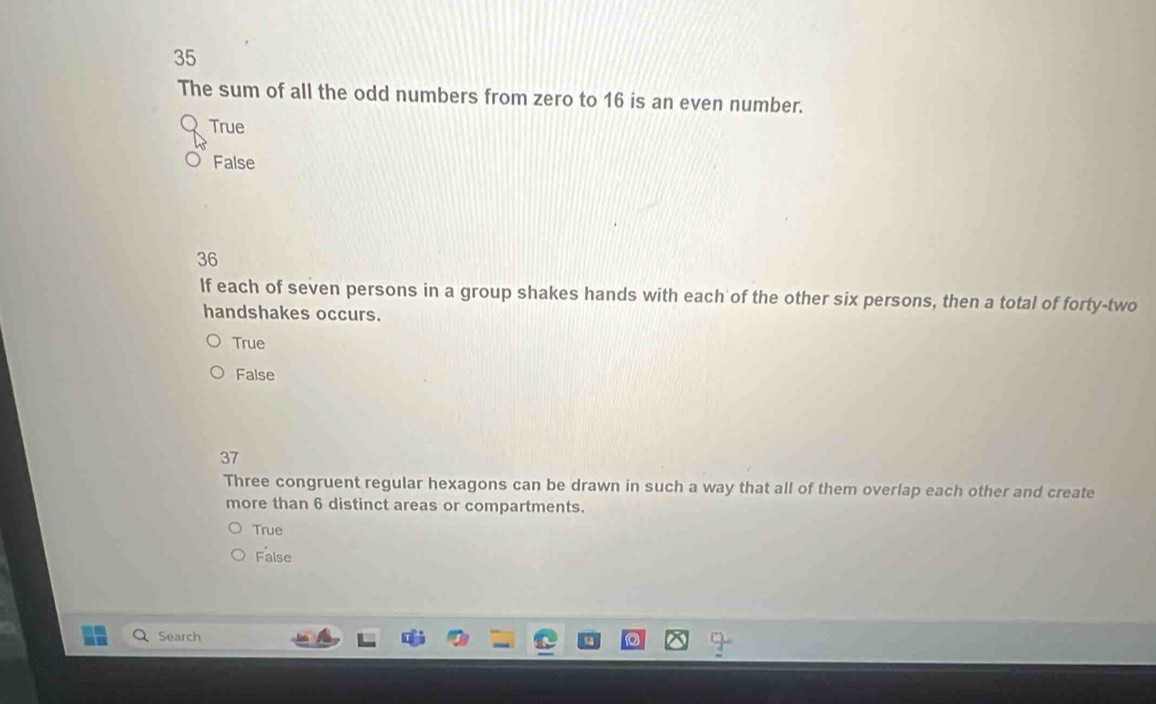 Solved: The sum of all the odd numbers from zero to 16 is an even ...