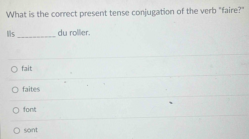Solved: What is the correct present tense conjugation of the verb ...