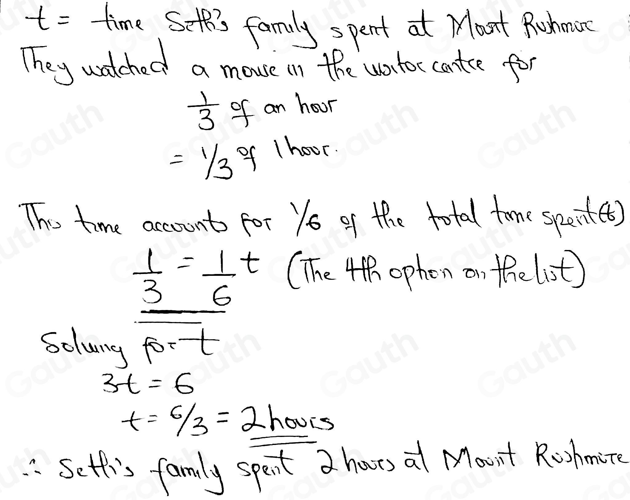 Solved: Video (2) While on vacation, Seth and his family visit Mount ...