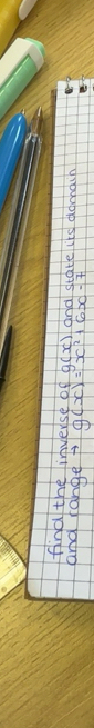 Solved: find the inverse of g(x) and state its domain and range t g(x ...