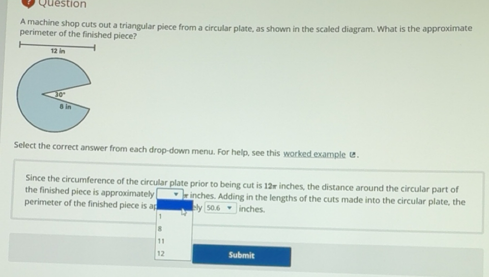 Solved: machine shop cuts out a triangular piece from a circular plate ...
