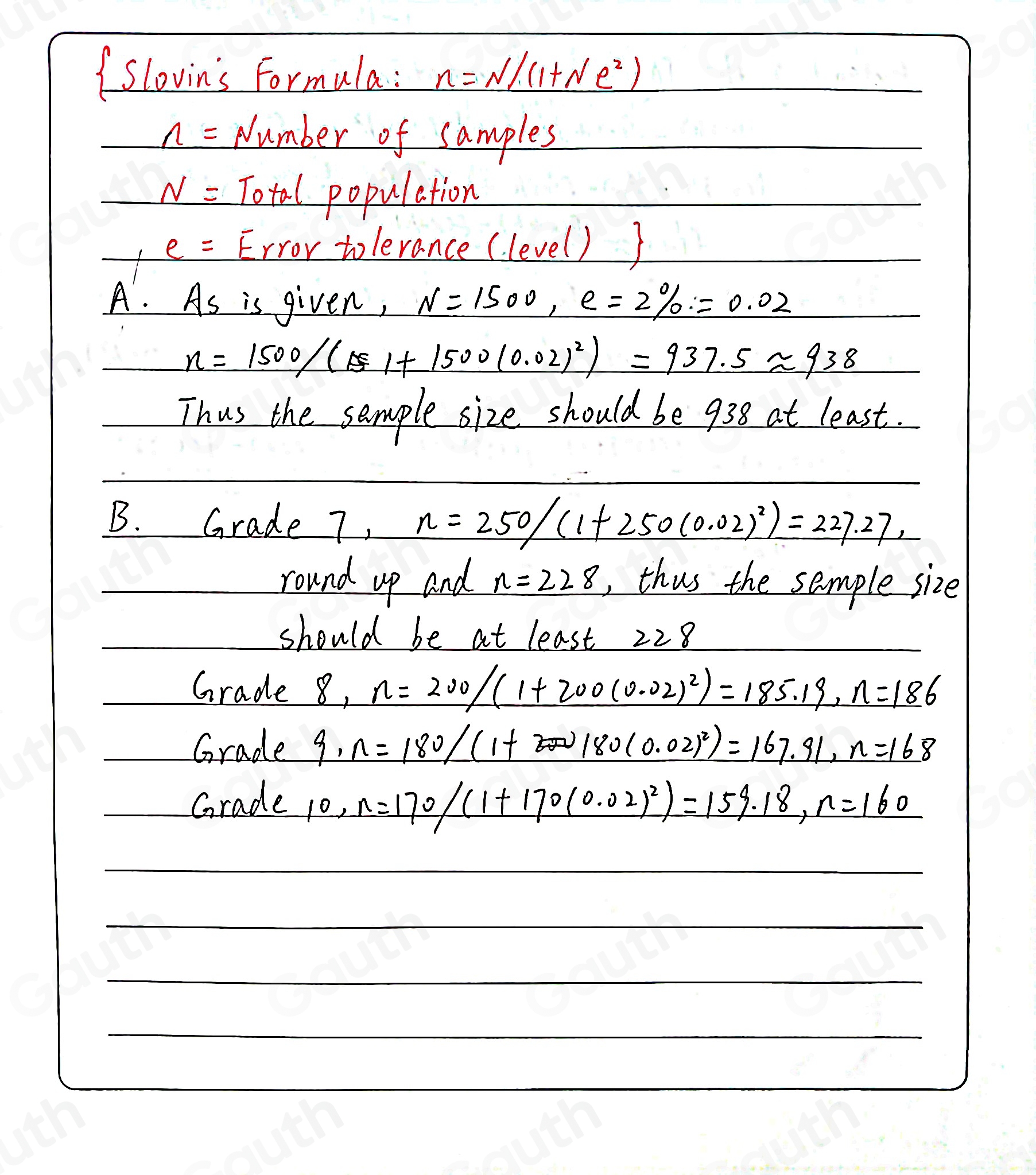 Solved: Compute for the sample size of the problem below using the ...