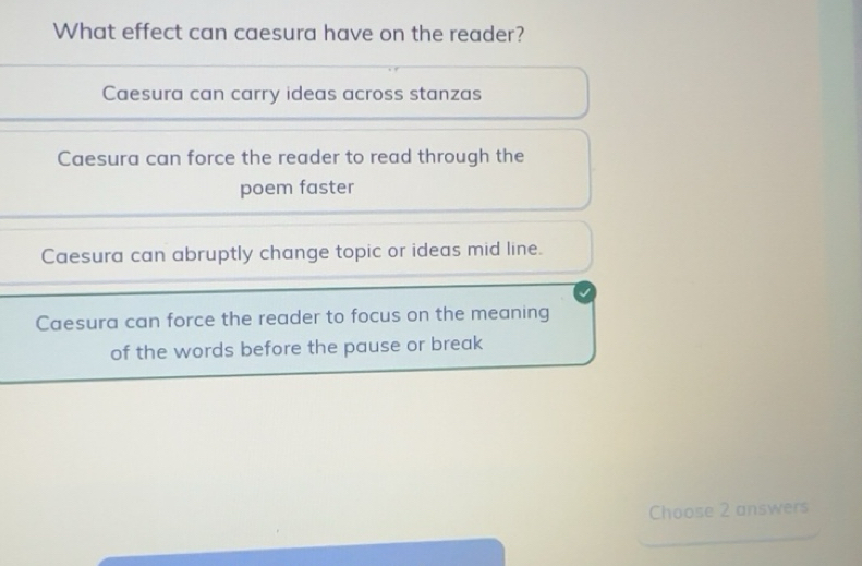 Résolu :What effect can caesura have on the reader? Caesura can carry ...