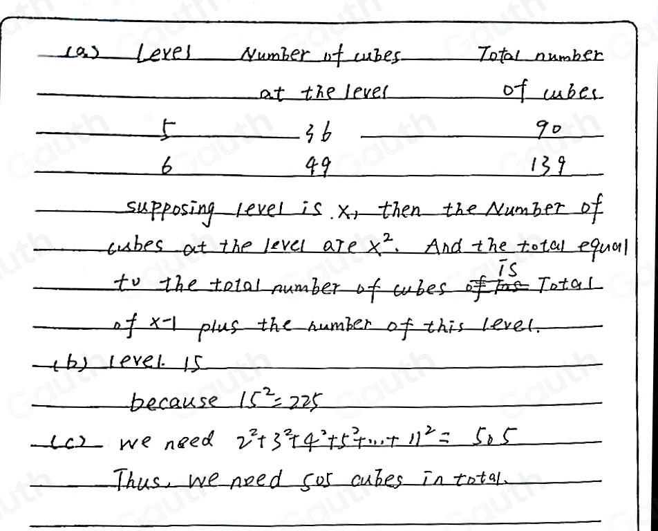 Solved: Jerome used cubes to build the structure as shown in the ...