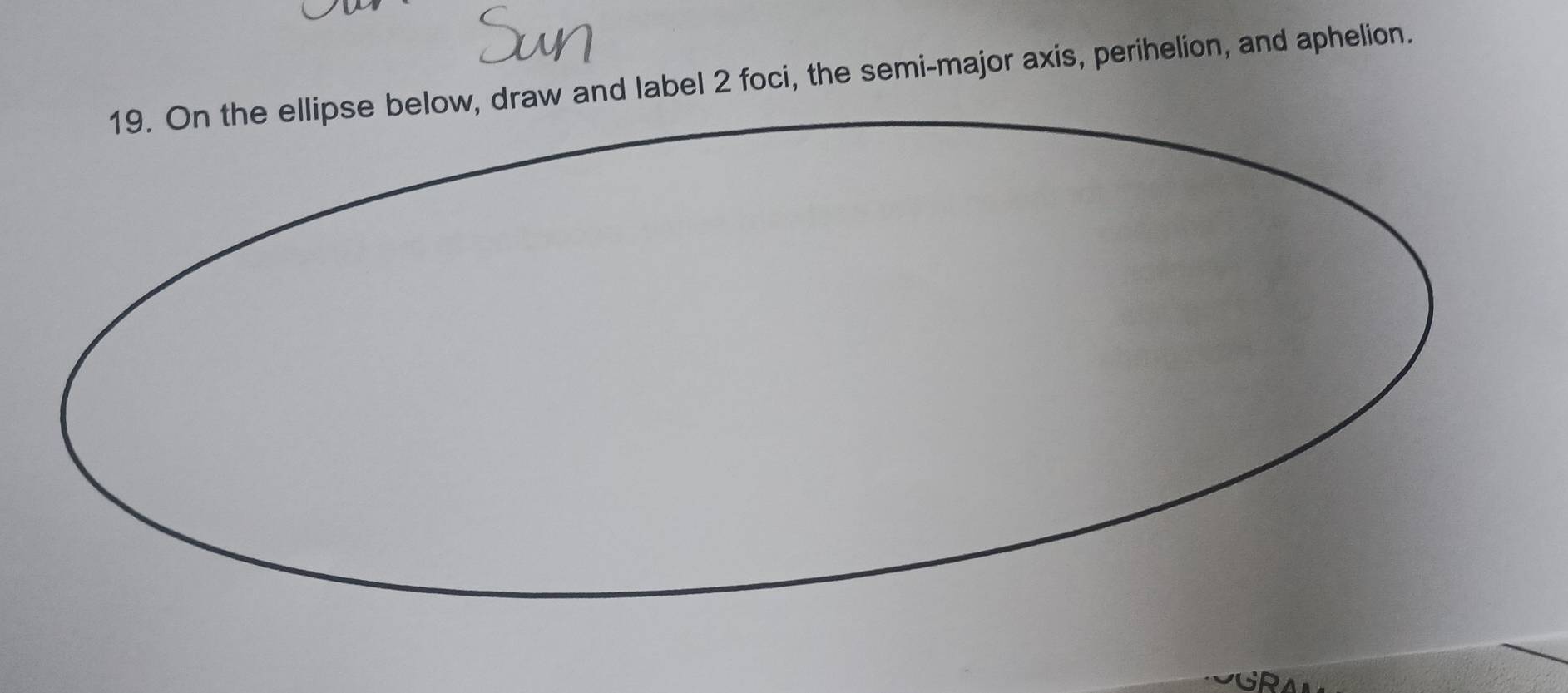 Solved: draw and label 2 foci, the semi-major axis, perihelion, and ...