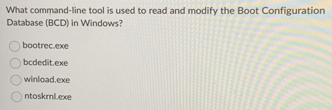 Solved: What command-line tool is used to read and modify the Boot ...