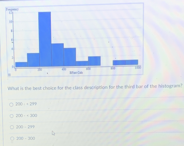 Solved: What is the best choice for the class description for the third ...