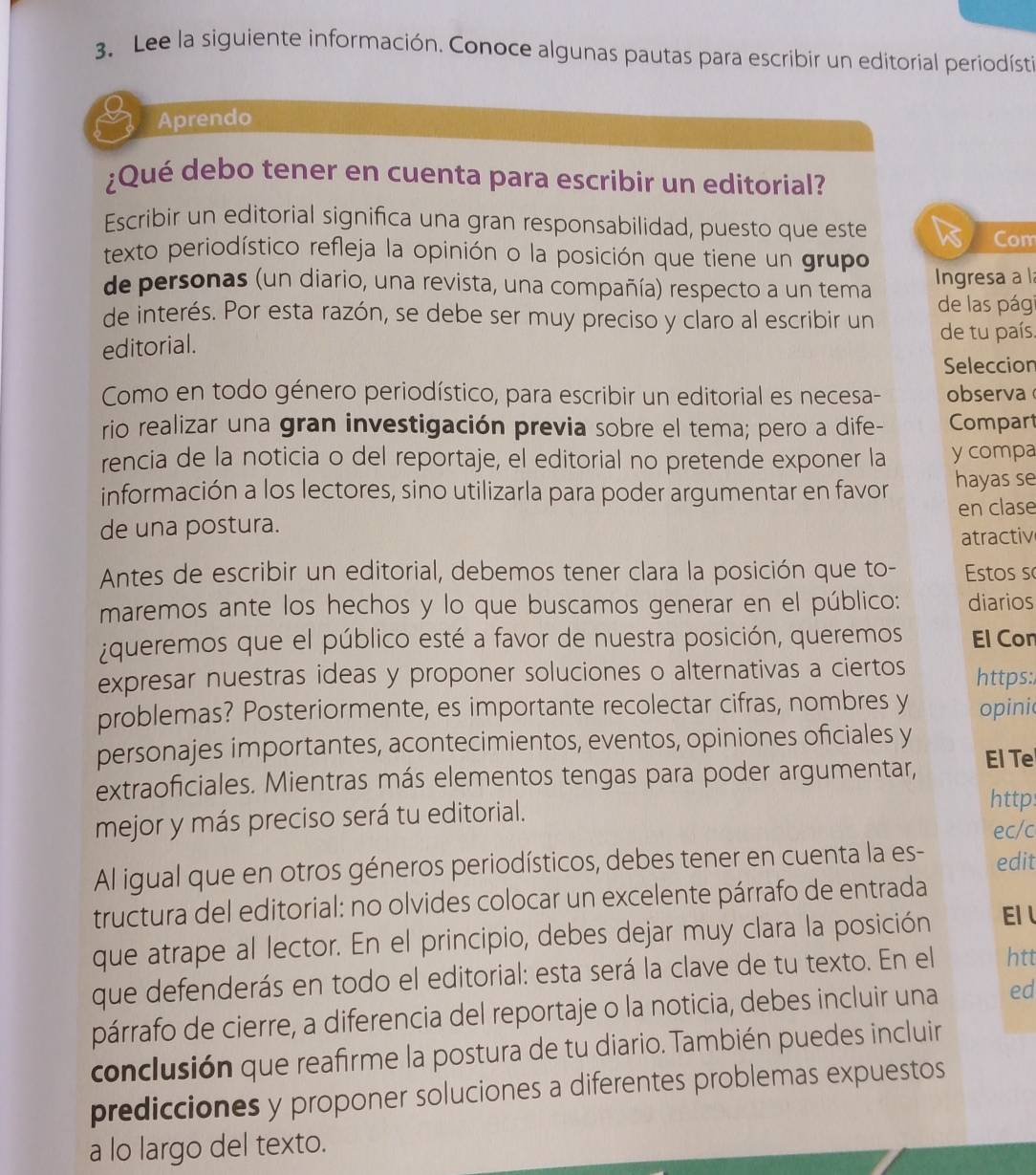 Resuelto:Lee la siguiente información. Conoce algunas pautas para ...