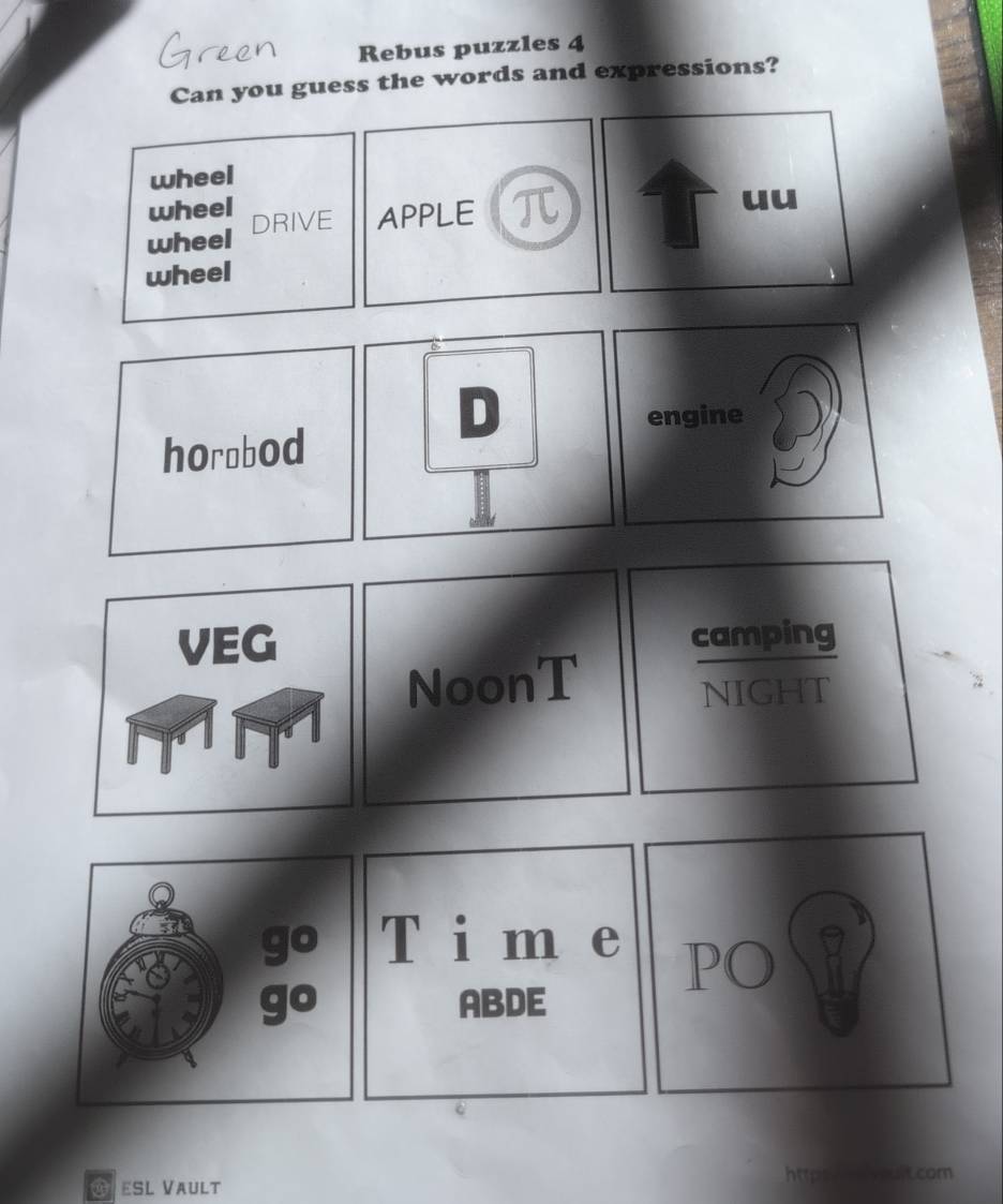 Solved: Rebus puzzles 4 Can you guess the words and expressions? wheel ...