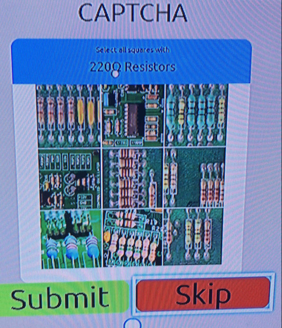 Solved: CAPTCHA Select all squares with Submit Skip [Others]