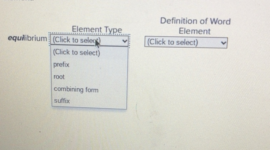 Solved: Definition of Word Element Type Element equilibrium (Click to select) (Click to select ...