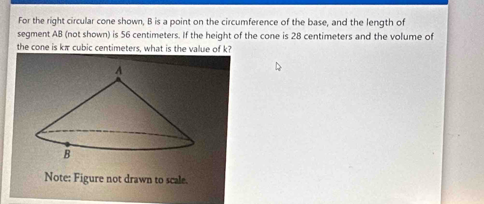 Solved: For the right circular cone shown, B is a point on the ...