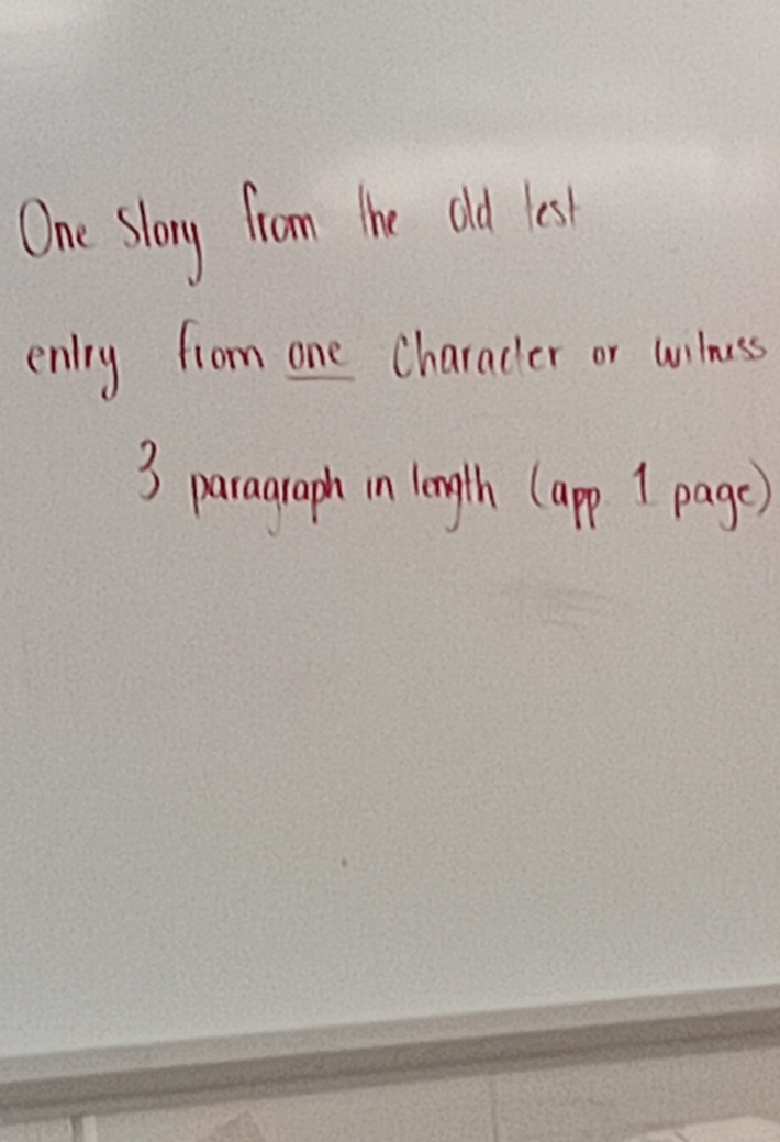 Solved: One Slong from the old 1es enlry from one Characler or wilness ...
