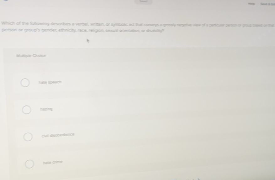 Solved: Which of the following describes a verbal, written, or symbolic ...