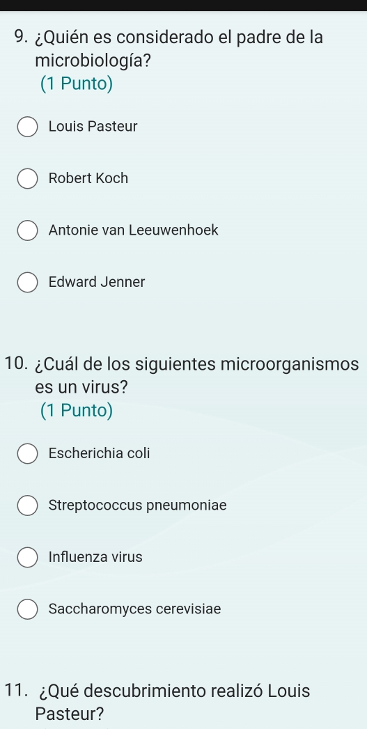 Solved: ¿Quién es considerado el padre de la microbiología? (1 Punto ...