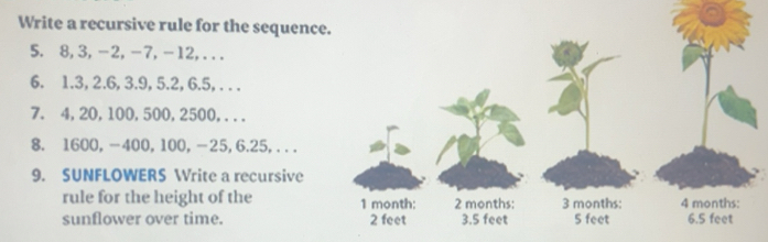 Solved: Write a recursive rule for the sequenc 5. 8, 3, -2, -7, -12 ...