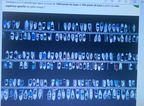 Solved: Combien y a-t-il de bateaux dans la zone de 1000 pixels de ...
