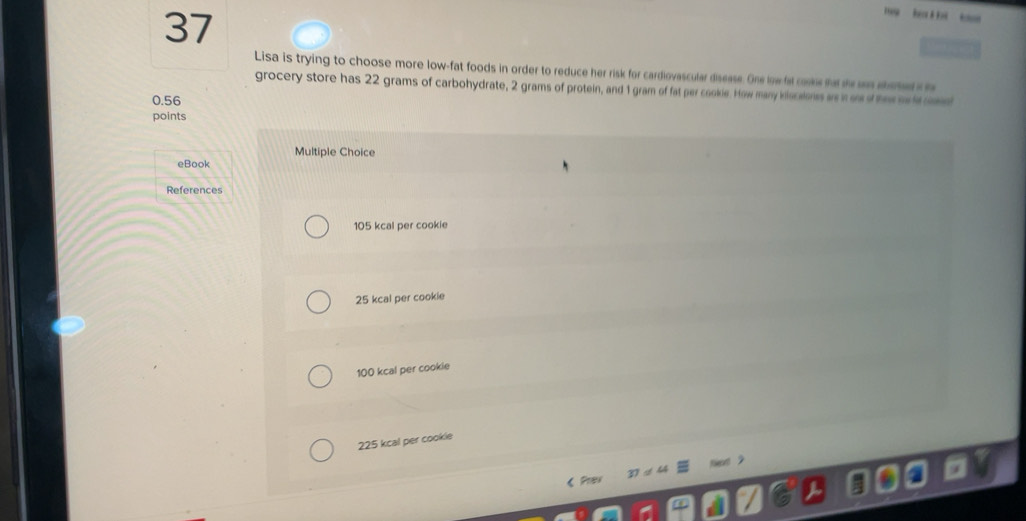 Solved: Lisa is trying to choose more low-fat foods in order to reduce ...