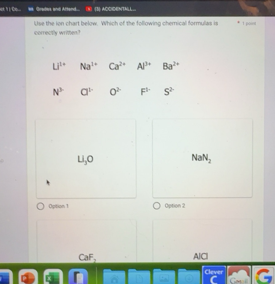 Solved: et 1 / Co... 855 Grades and Attend... (3) ACCIDENTALL... Use ...