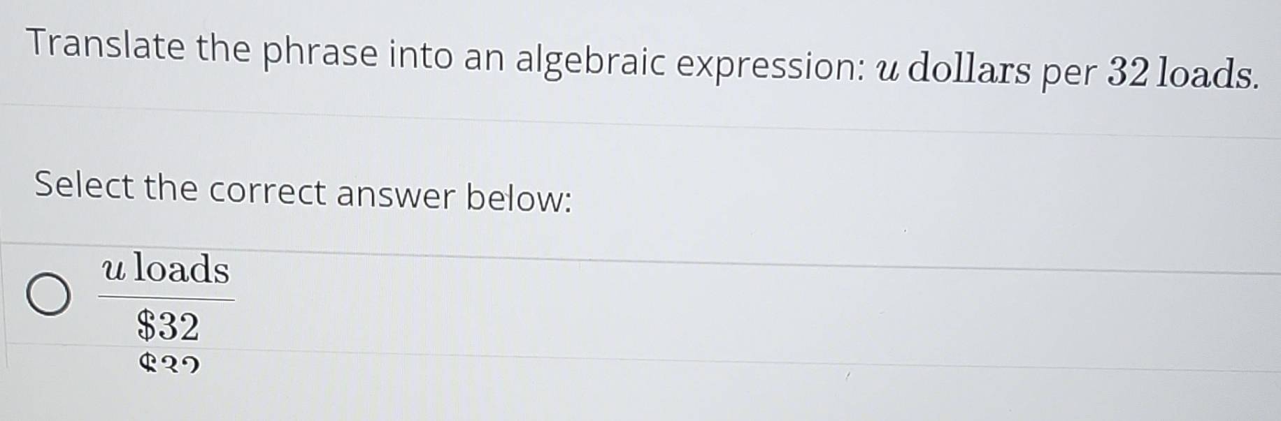 Solved: Translate the phrase into an algebraic expression: μ dollars ...