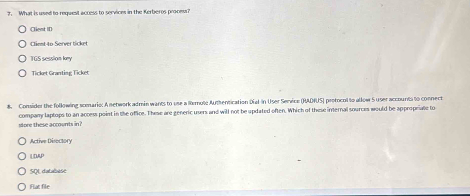 Solved: What is used to request access to services in the Kerberos ...