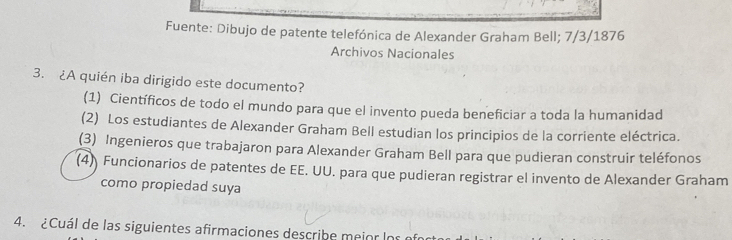 Solved: Fuente: Dibujo de patente telefónica de Alexander Graham Bell ...