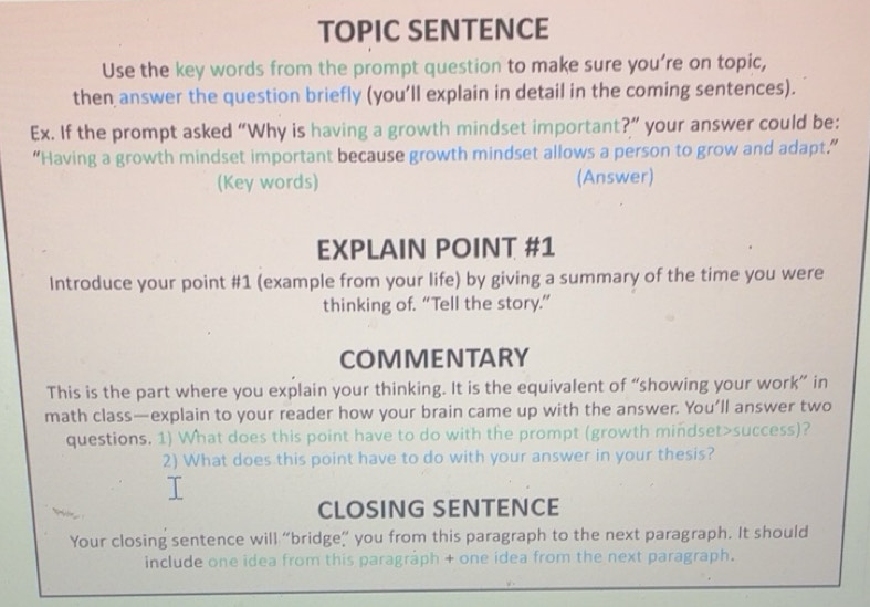 Solved: TOPIC SENTENCE Use the key words from the prompt question to ...