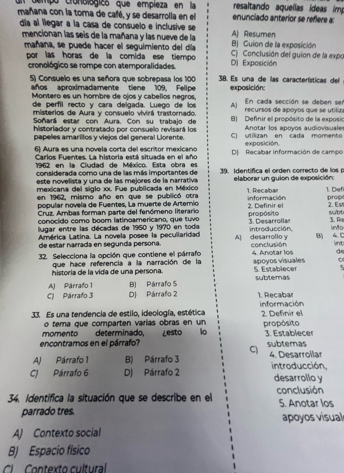 Resuelto:un tempó cronológico que empieza en la resaltando aquellas ...