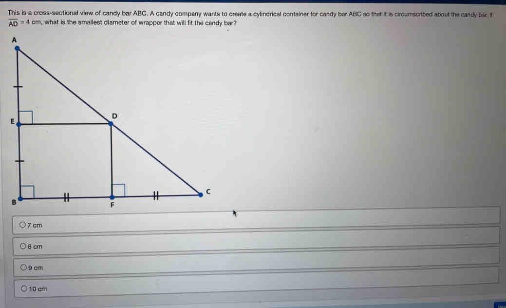 Solved: This is a cross-sectional view of candy bar ABC. A candy ...