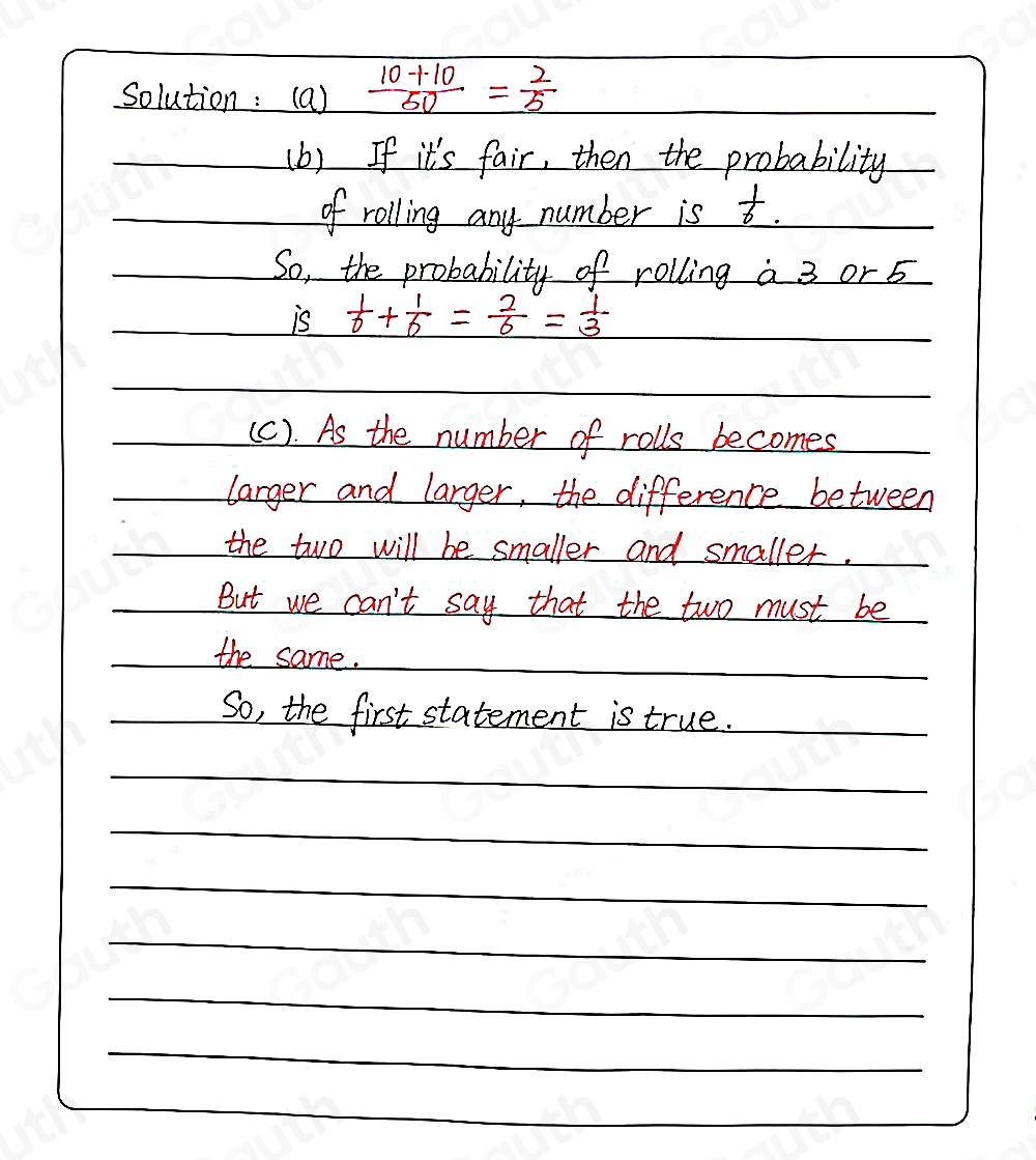 Solved: Nicole rolled a number cube 50 times and got the following ...