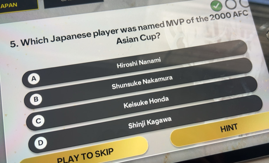 Solved: APAN 5. Which Japanese player was named MVP of the 2000 AFC ...