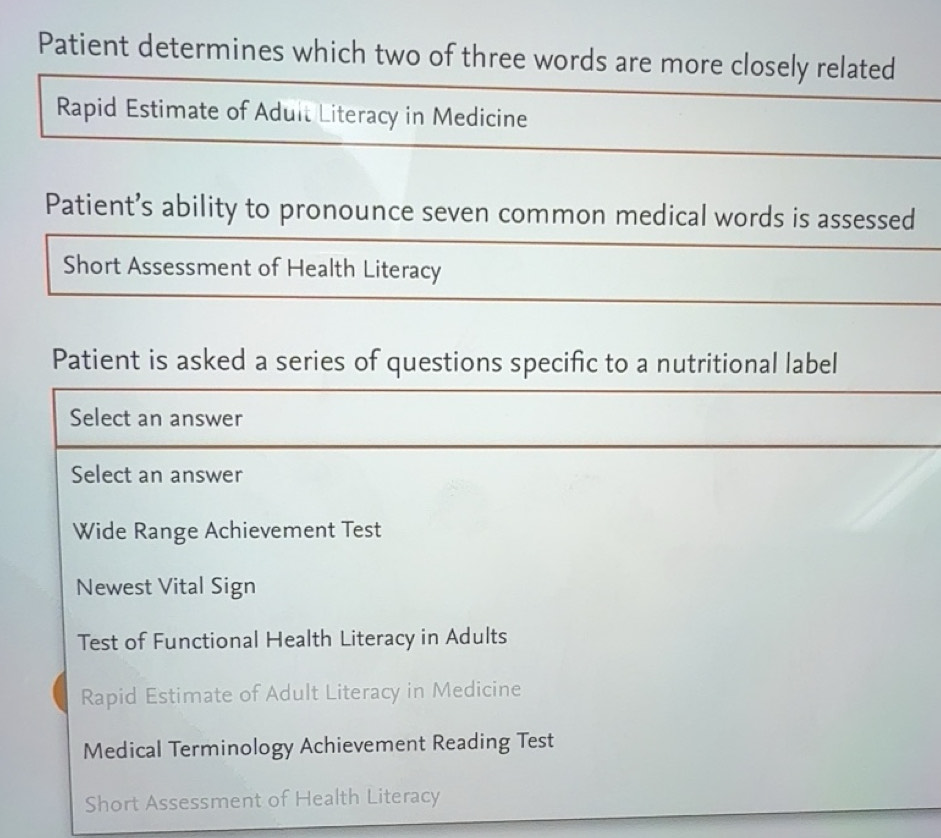 Solved: Patient determines which two of three words are more closely ...