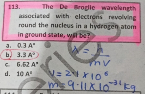 Solved: The De Broglie wavelength associated with electrons revolving ...