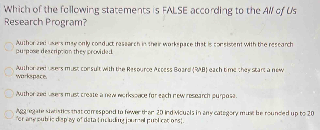 Solved: Which of the following statements is FALSE according to the All ...