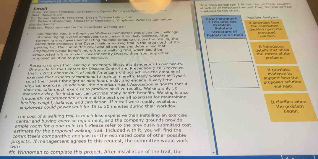 Solved: Email How does paragraph 2 fit into the problem-solution ...