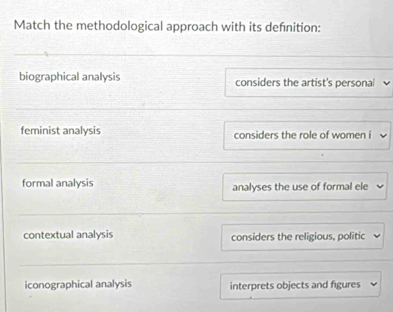 Solved: Match the methodological approach with its defnition ...