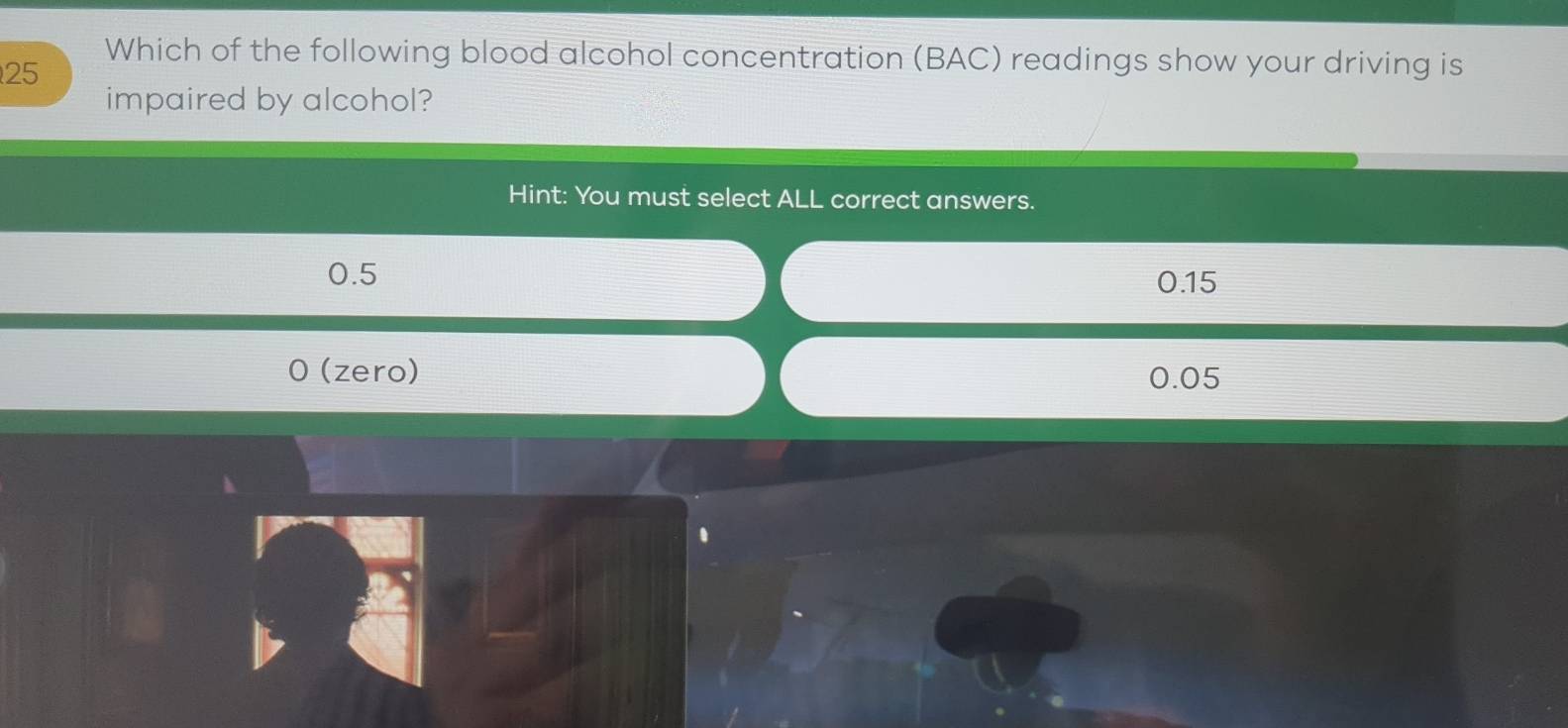 Solved: Which of the following blood alcohol concentration (BAC ...