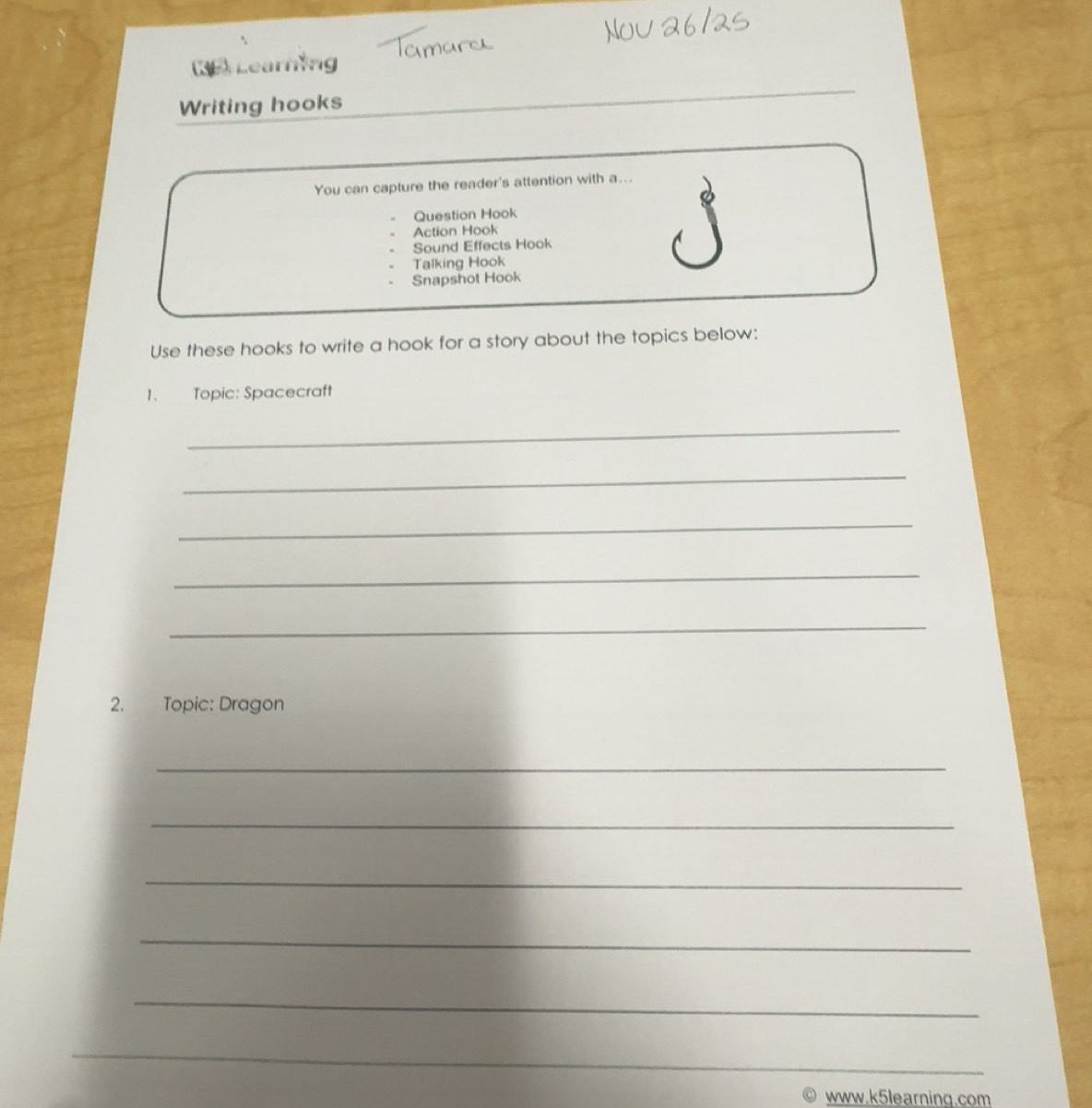 Solved: ( Learning Writing hooks You can capture the reader's attention with a…. Question Hook ...