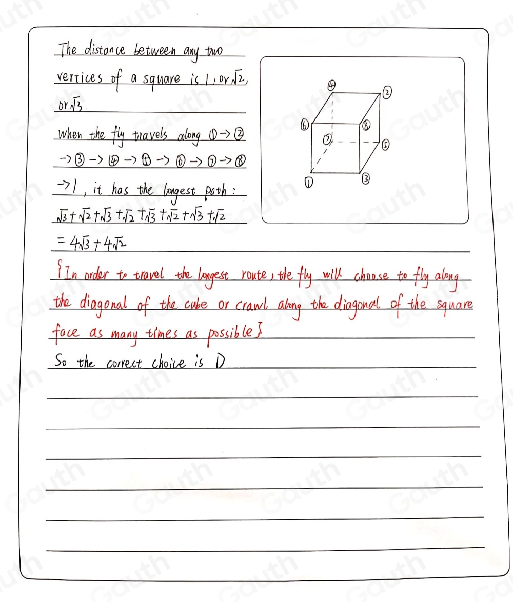 Solved: A fly trapped inside a cubical box with side lenath 1 meter ...