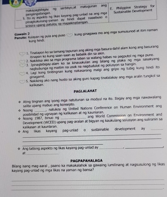 Solved: Gawain 2 Panuto: Kuiayan ng pula ang puso kung ginagawa mo ang ...